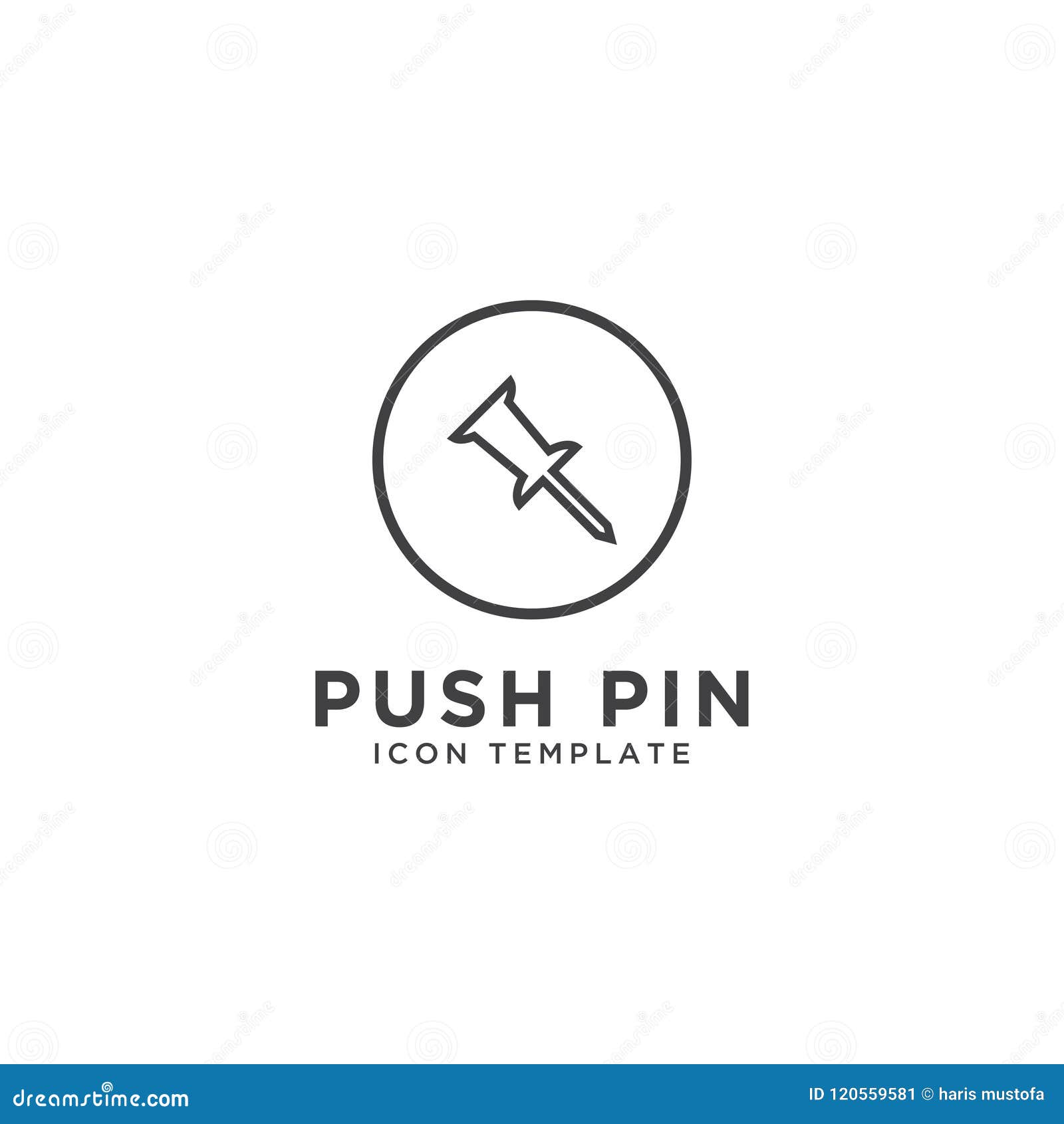 Push Pin Icon Design Template Stock Vector - Illustration of attach ...
