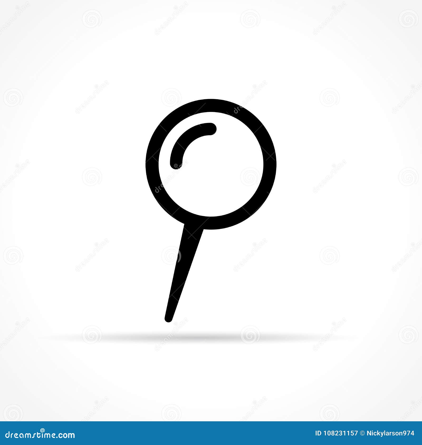 Push Pin Icon on White Background Stock Vector - Illustration of sign ...