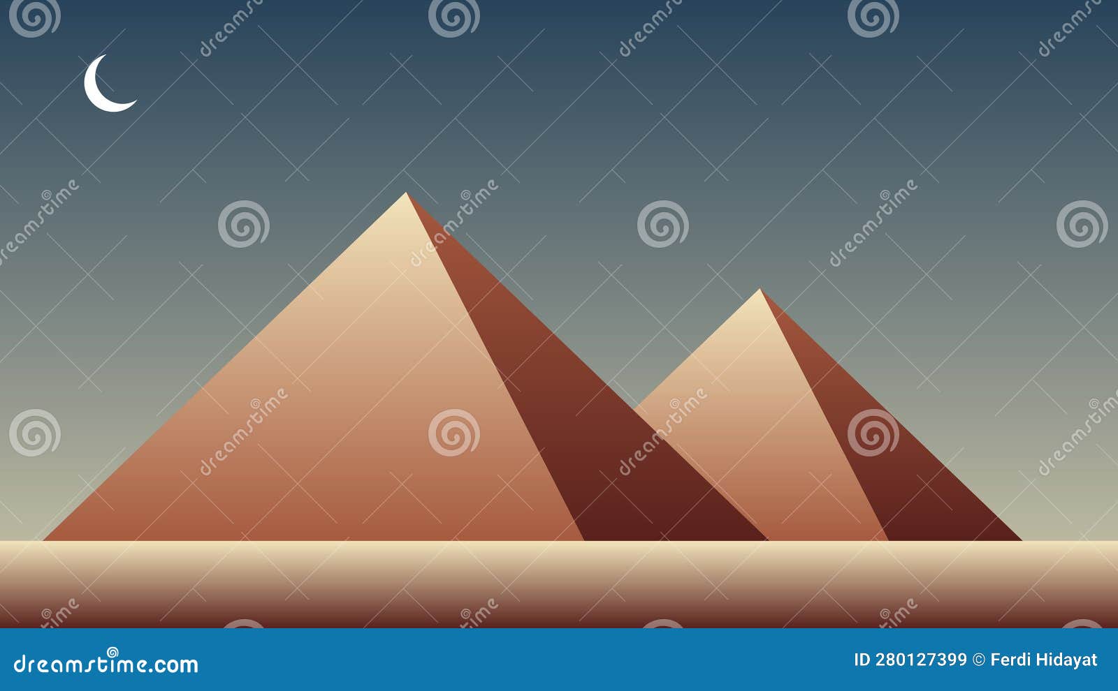Illustration of a Pyramid in Flat Design Stock Vector - Illustration of ...
