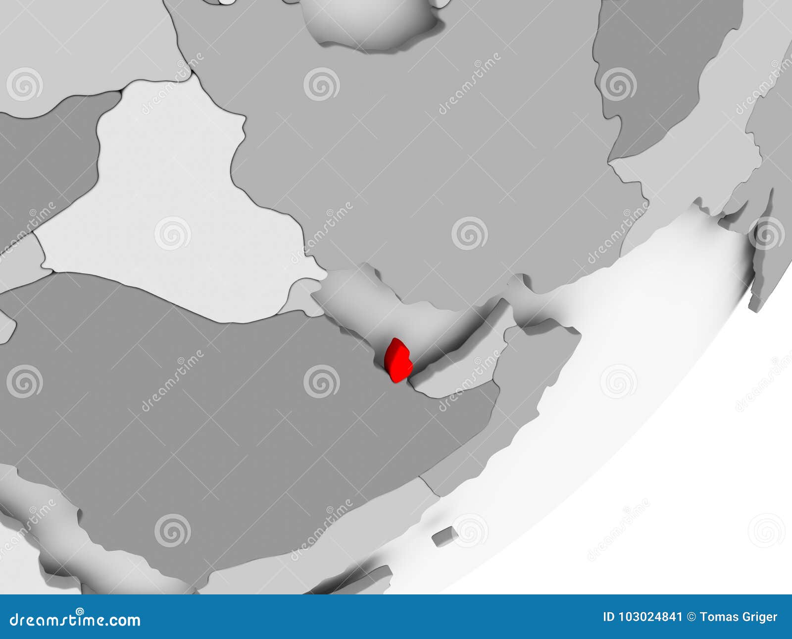 Qatar in red on grey map stock illustration. Illustration of globe ...