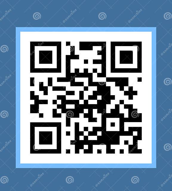 Illustration of QR Code on Blue Background Stock Illustration ...