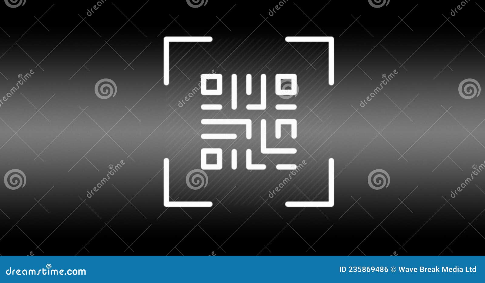 Illustration of Qr Code with Copy Space Against Black Background Stock ...