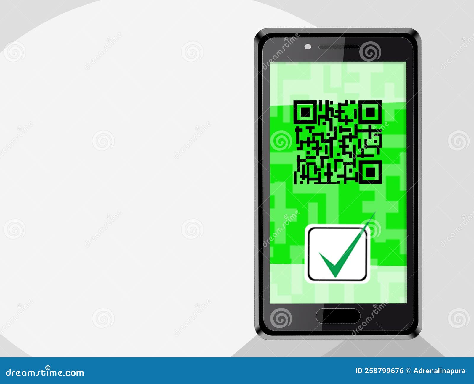 QR Code of the Green Pass on Your Mobile Stock Illustration ...