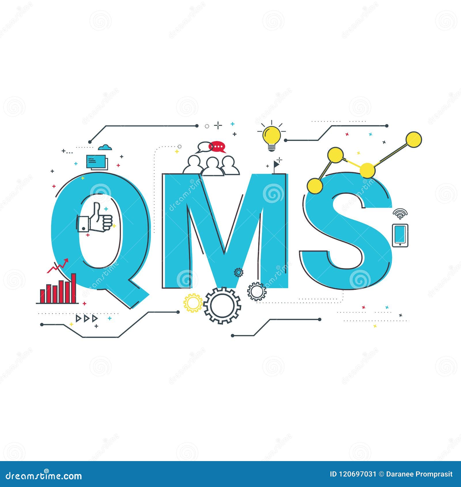 Illustration of Quality Management System, QMS Wording Concept. Stock ... Illustration of Quality Management System, QMS Wording Concept. Stock ...