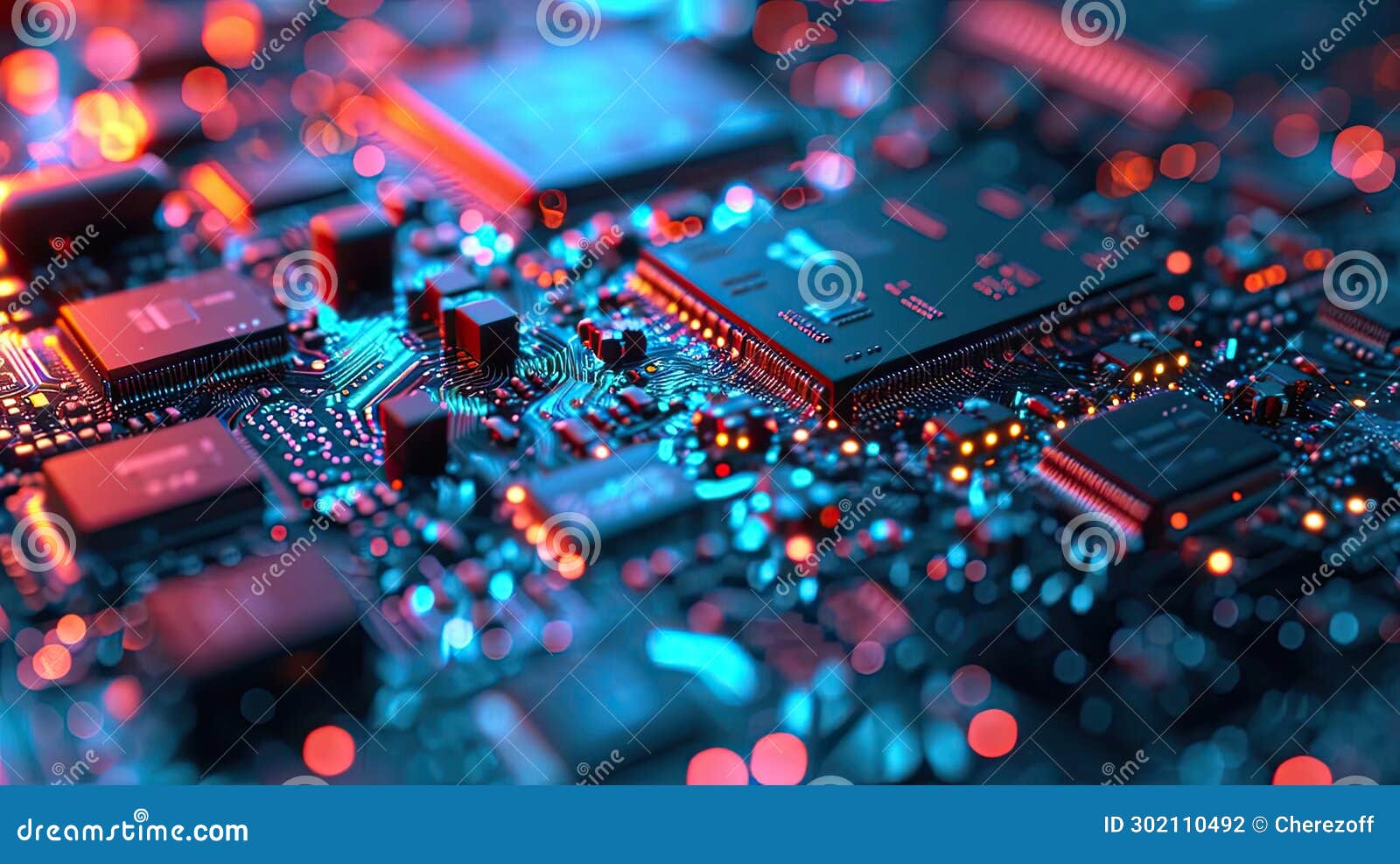 Illustration of a Quantum Computer and Big Data Stock Illustration ...