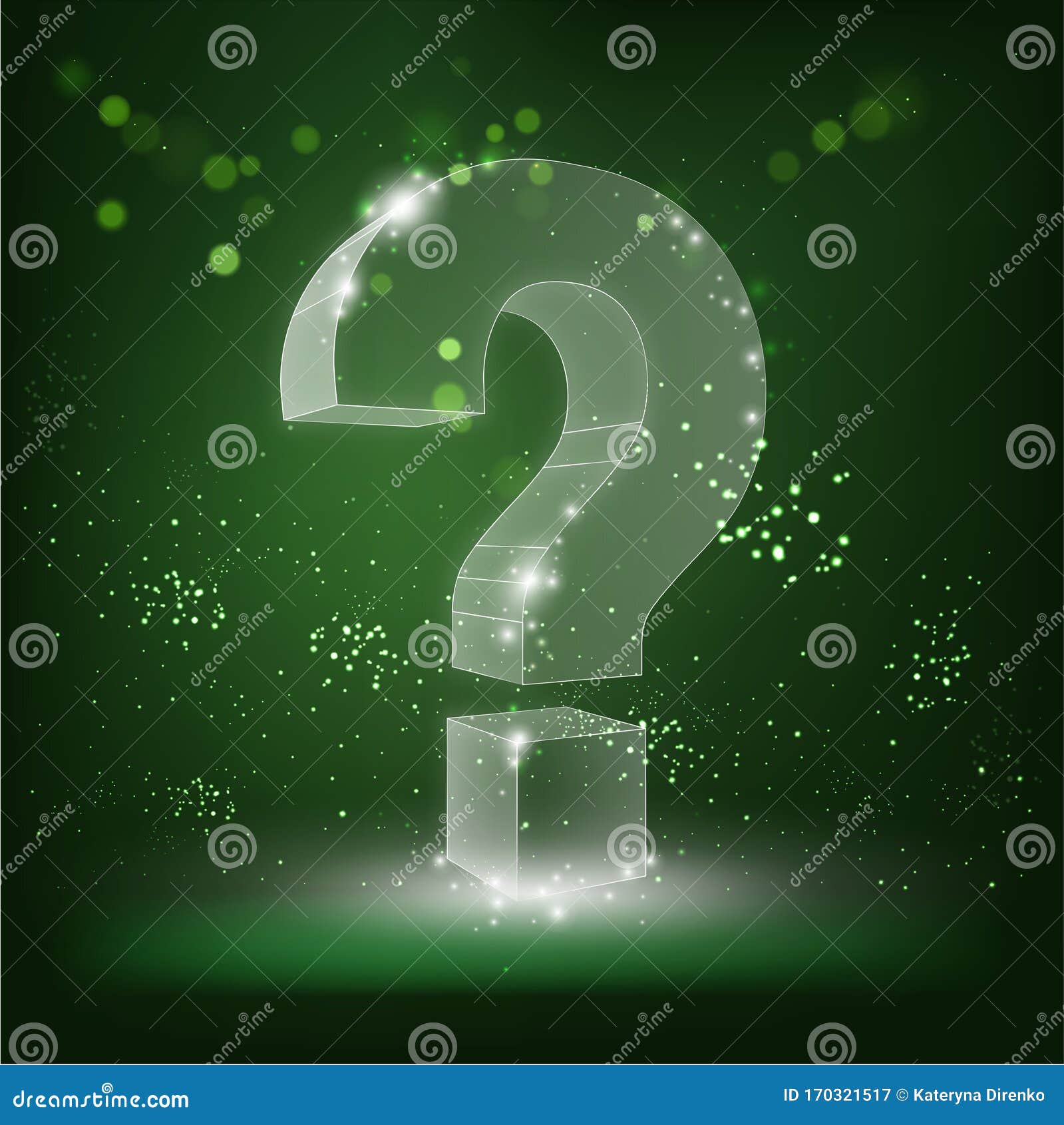 Illustration of Question Mark on Abstract Green Background. Crumbled ...