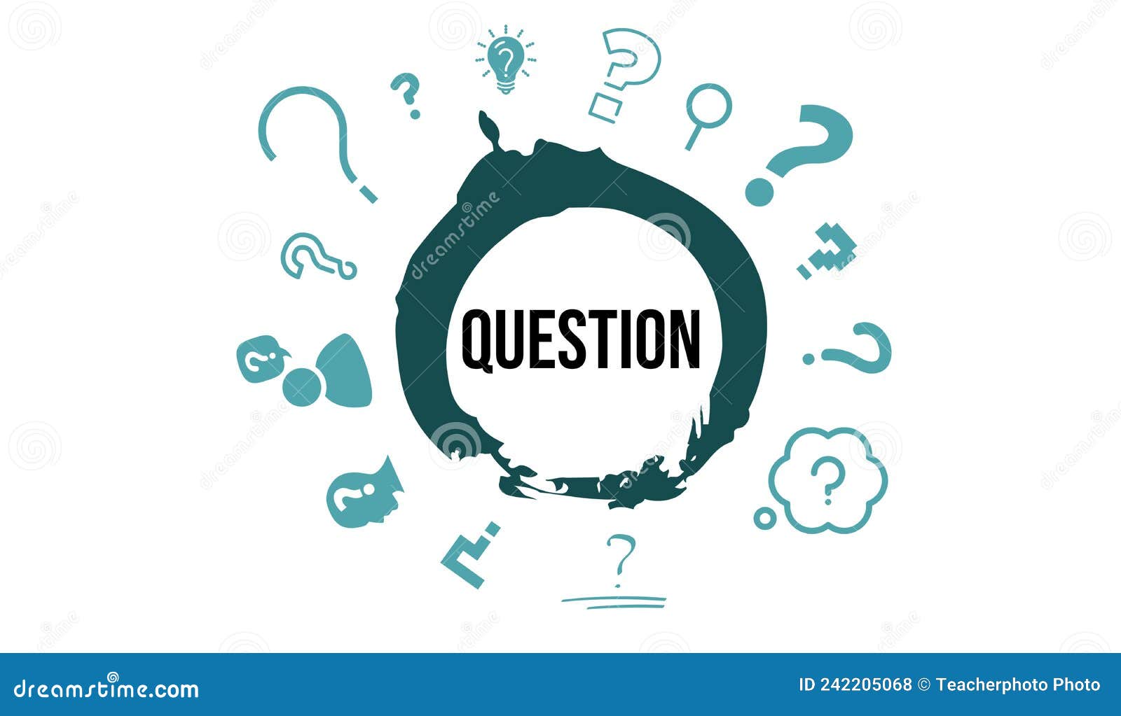 An Illustration of Question Mark Symbols. Solution, Decision and ...