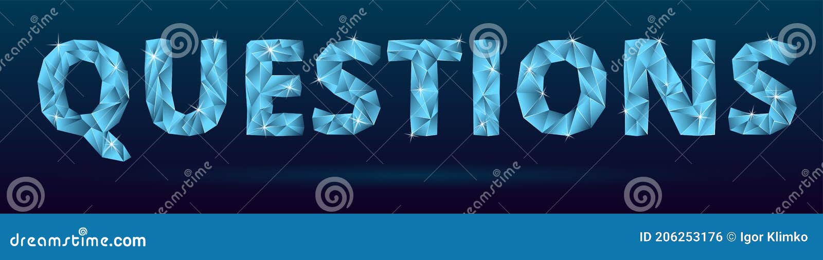 Questions Banner of Blue 3d Letters Stock Illustration - Illustration ...