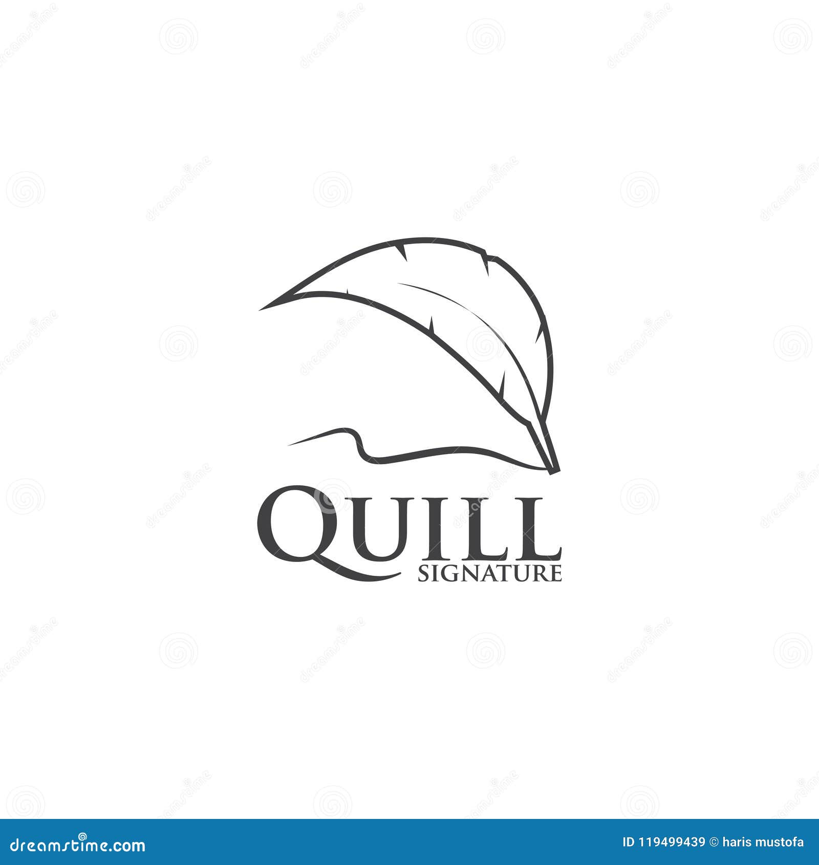 Quill logo design template stock vector. Illustration of clip - 119499439
