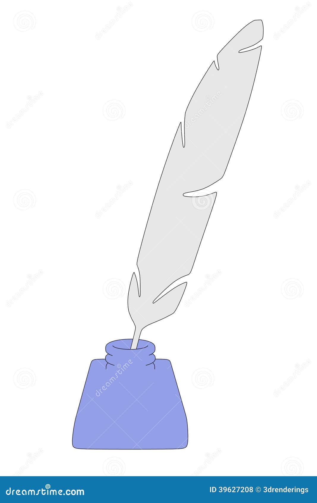Illustration of Quill with Inkpot Stock Illustration - Illustration of ...