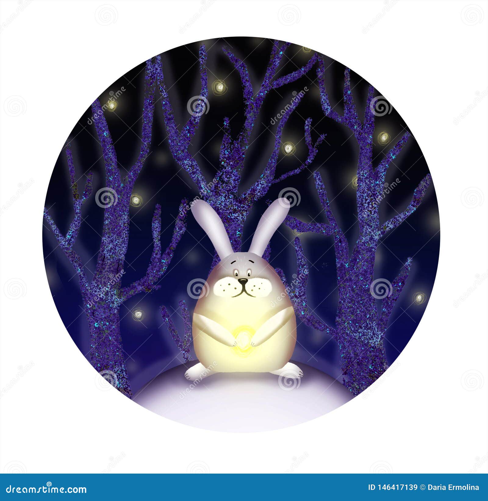 Illustration of Rabbit in the Forest Stock Illustration - Illustration ...