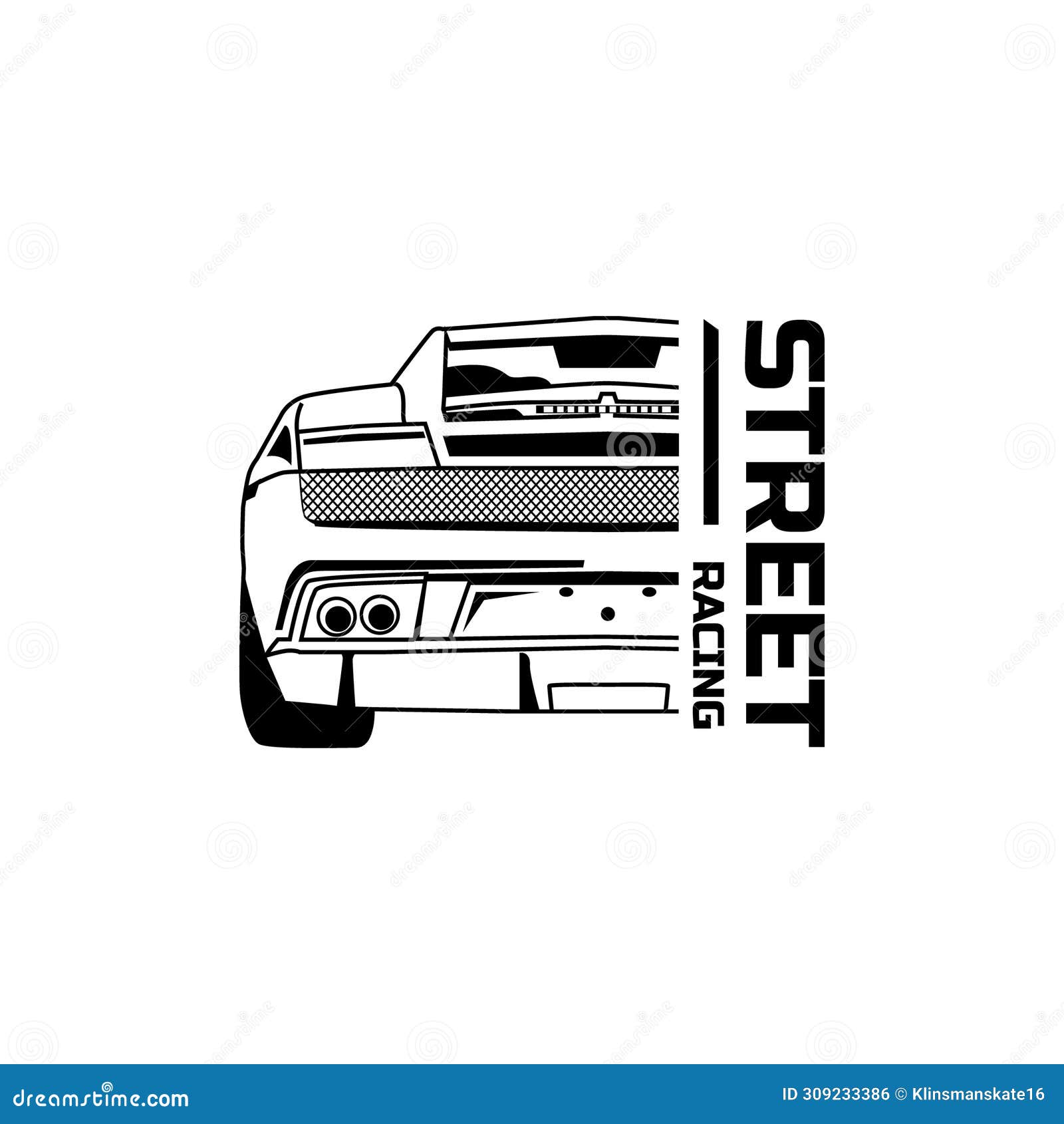 Illustration of Racing Car Graphic Art Design Isolated Stock Vector ...