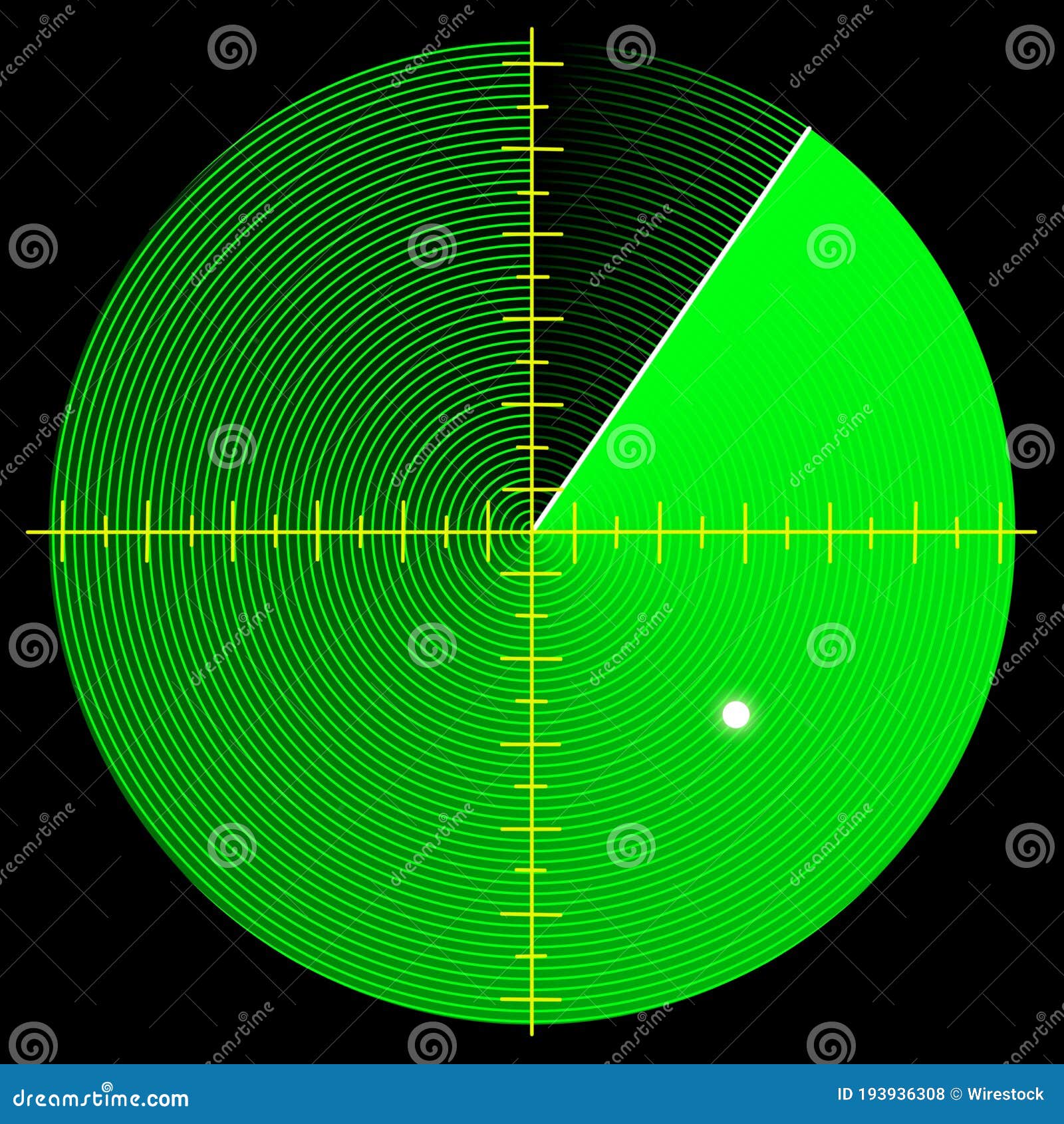 Illustration of Radar on a Black Background Stock Illustration ...