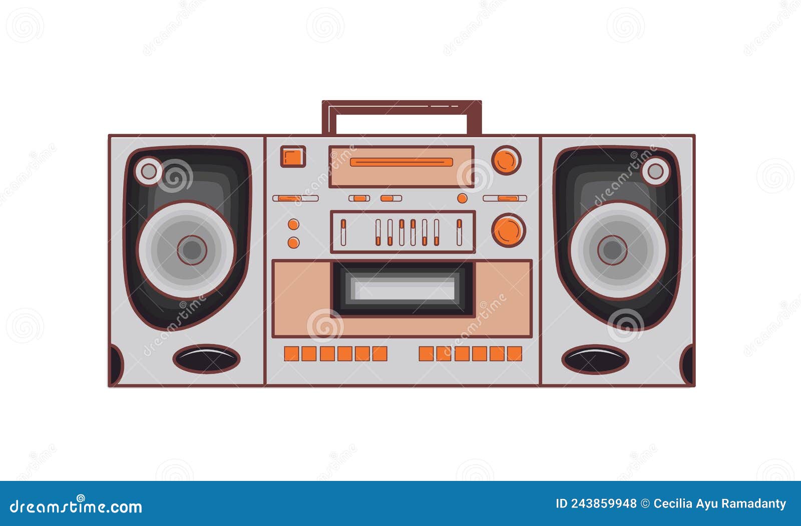 Illustration Radio Vintage 90s Illustration de Vecteur - Illustration ...