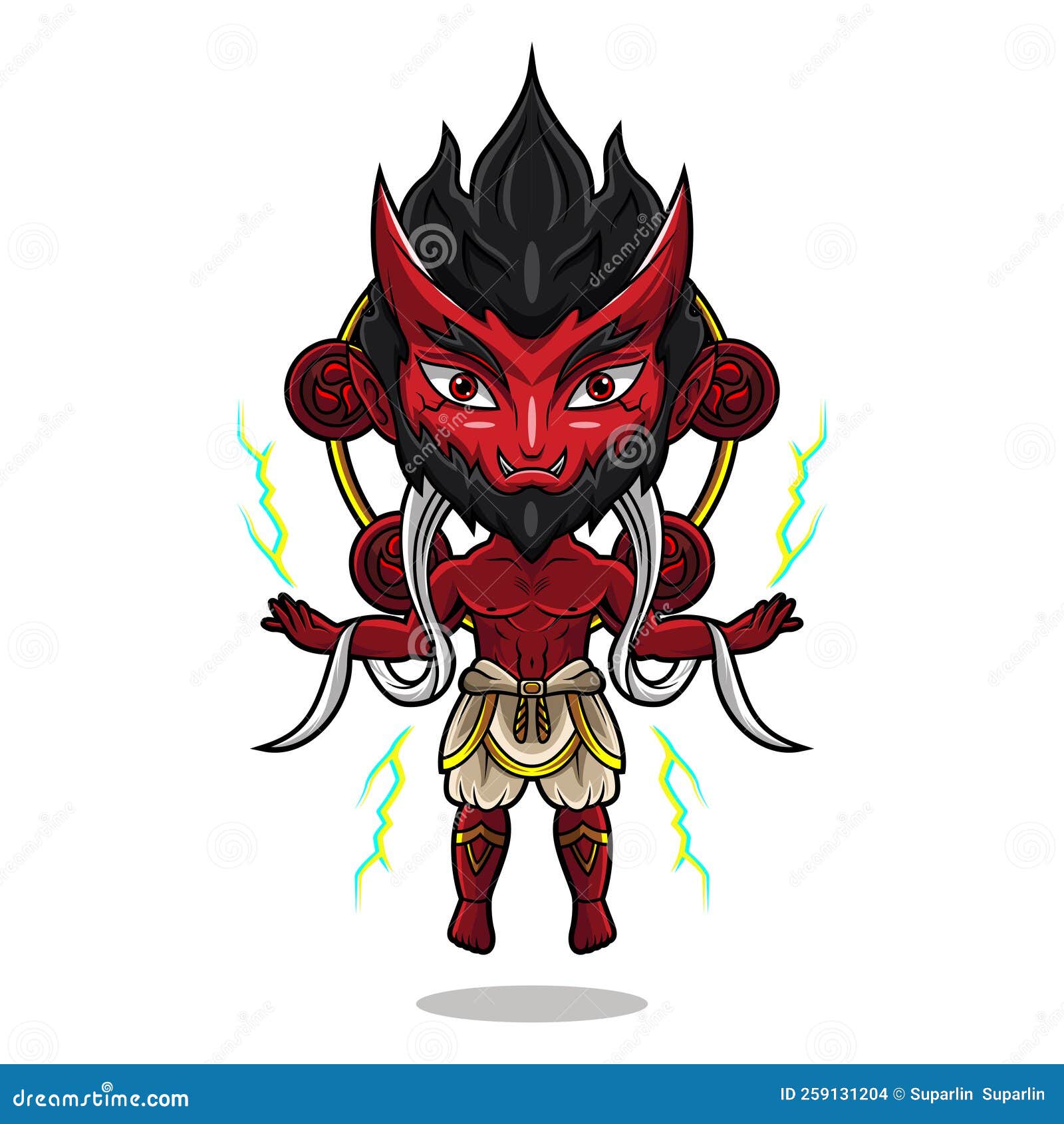 Raijin Chibi Mascot Logo Design Stock Vector - Illustration of angry ...
