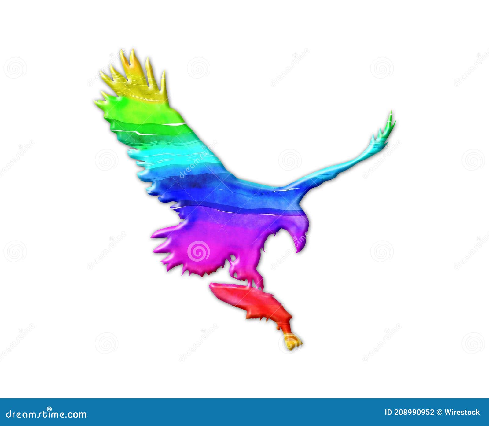 Illustration of a Rainbow-colored Eagle Isolated on a White Background ...