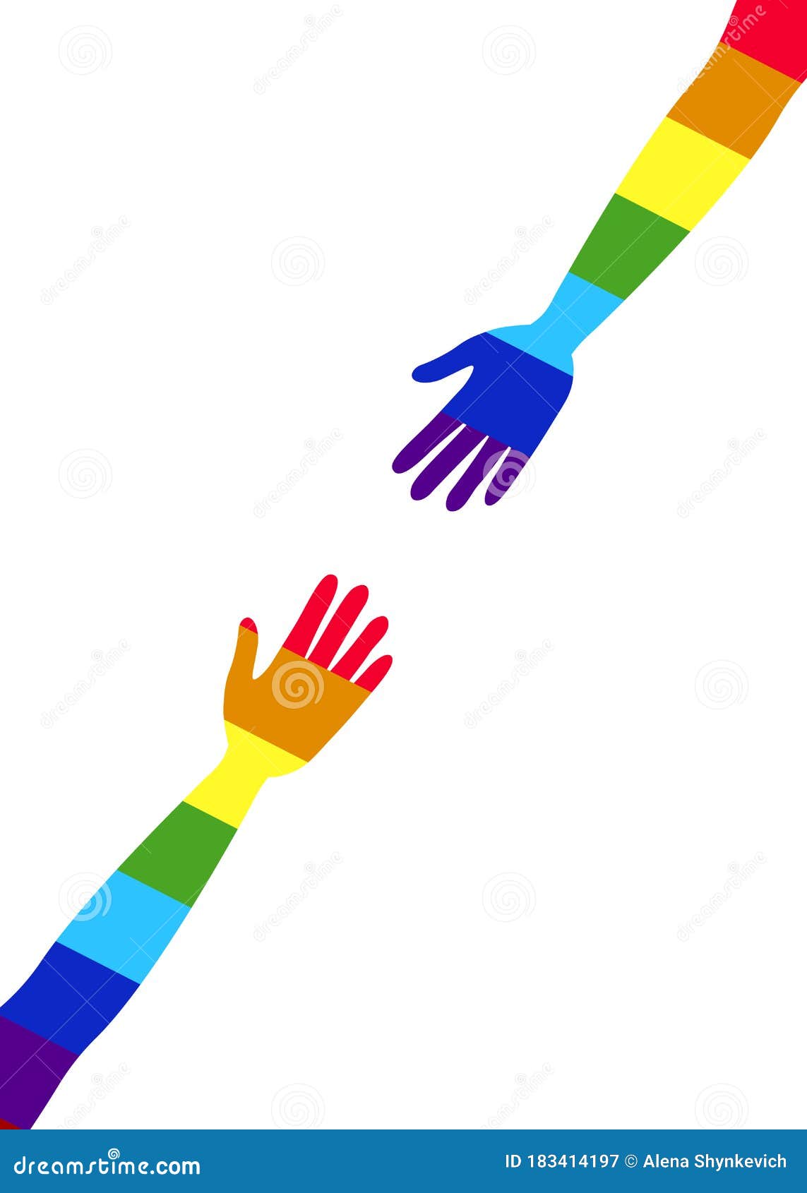 Illustration of Rainbow Colored Hands Shaking Hands with a Hand To Show ...