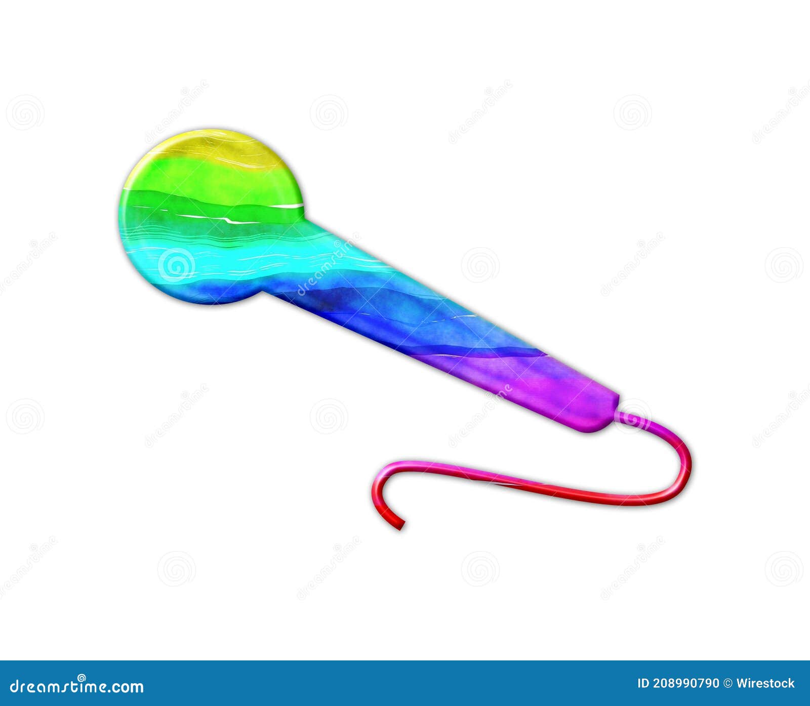 Illustration of a Rainbow-colored Microphone Isolated on a White ...