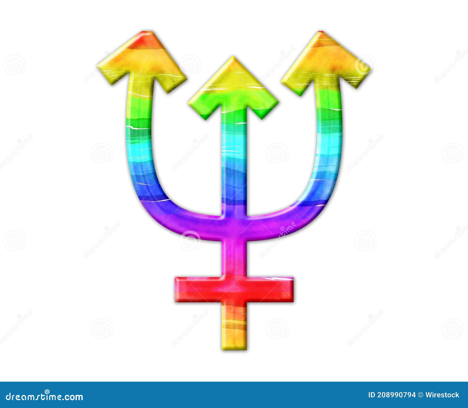 Illustration of a Rainbow-colored Neptune Symbol Isolated on a White ...