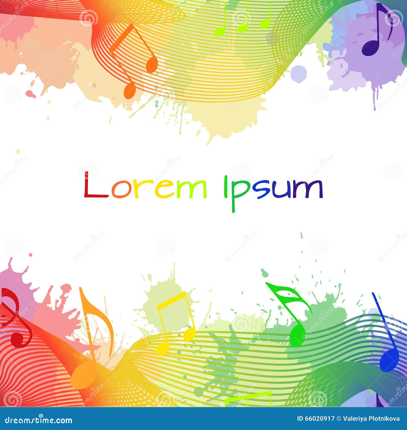 Illustration with Rainbow Musical Notes Stock Vector - Illustration of ...