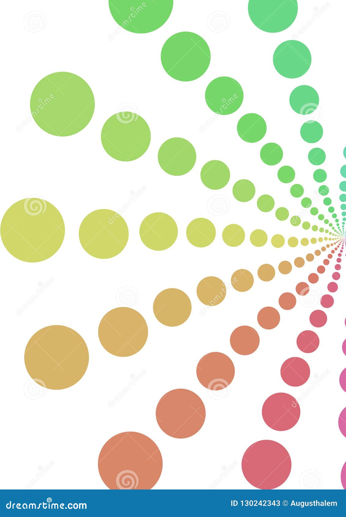 Illustration of Rainbow Polka Dot on White Background Stock ...