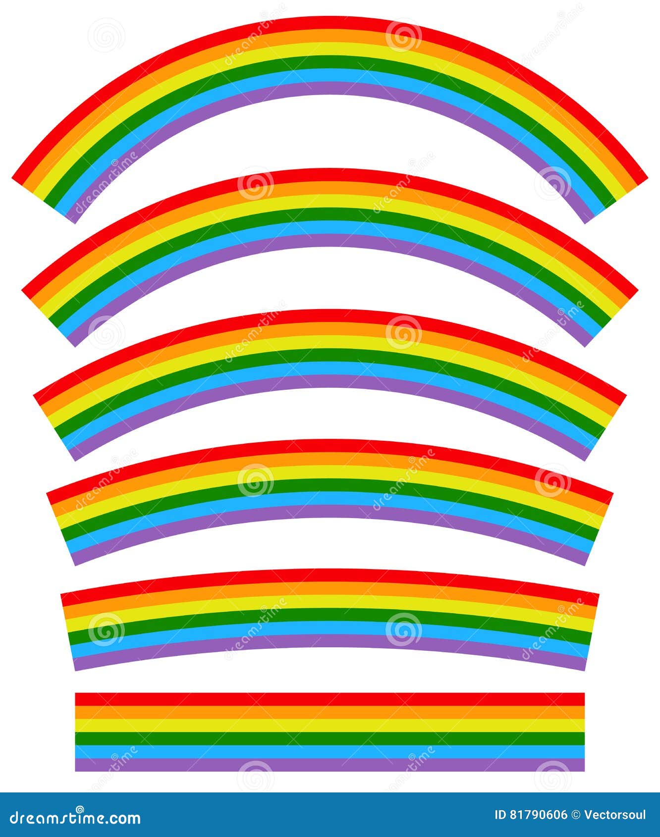 Illustration with Rainbow Shapes Isolated on White. Stock Vector ...