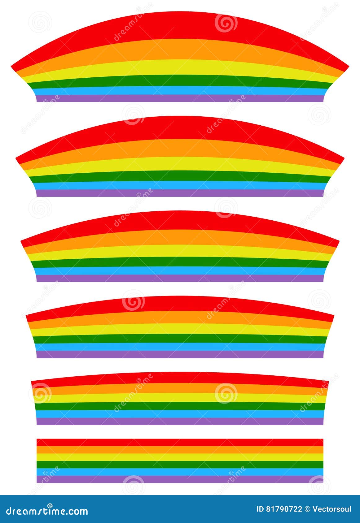 Illustration with Rainbow Shapes Isolated on White. Stock Vector ...
