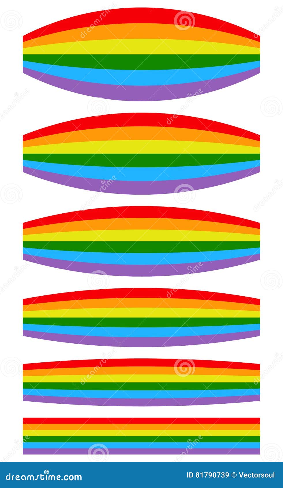 Illustration with Rainbow Shapes Isolated on White. Stock Vector ...