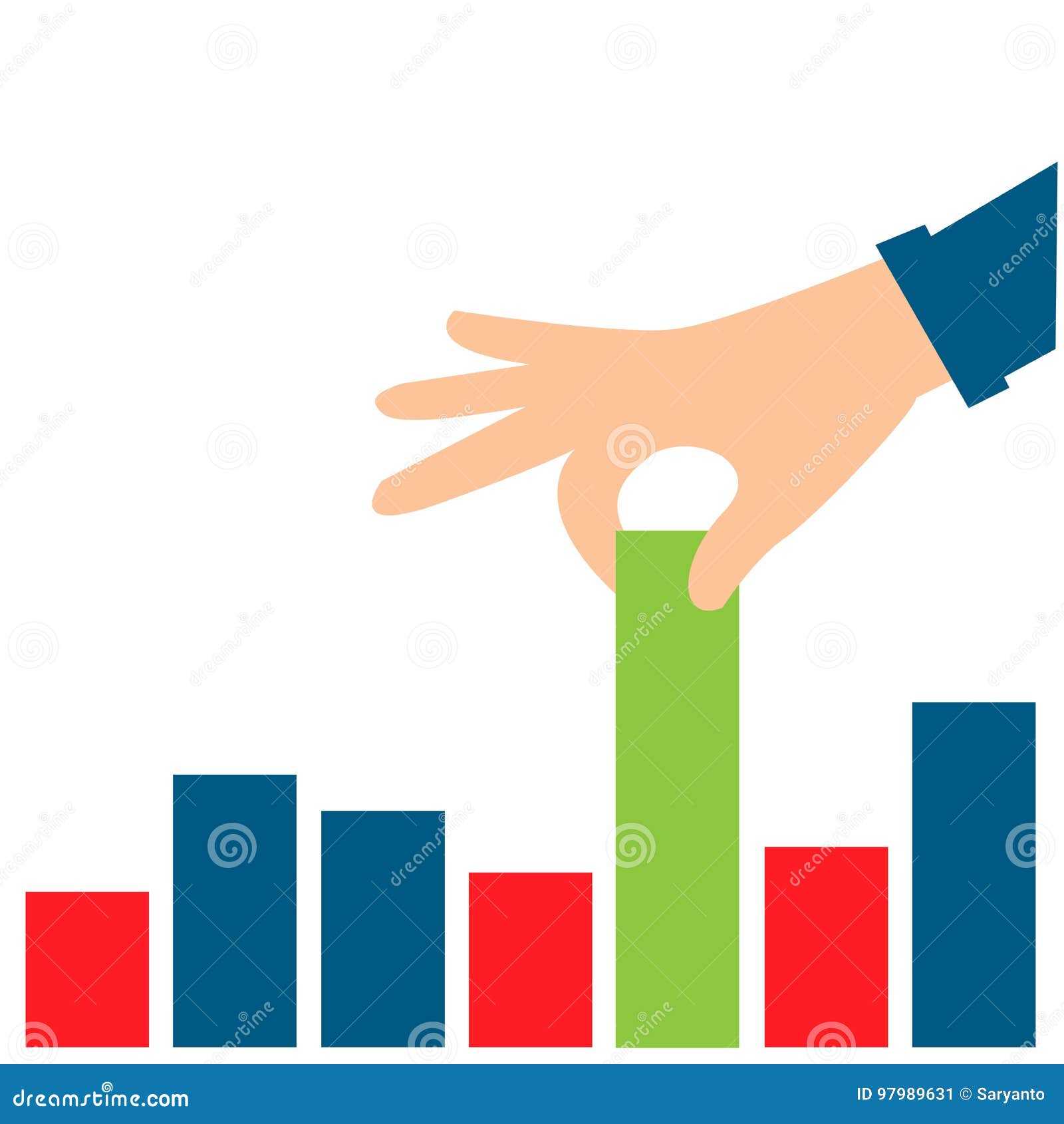 Illustration Raises the Sales Chart Stock Vector - Illustration of ...