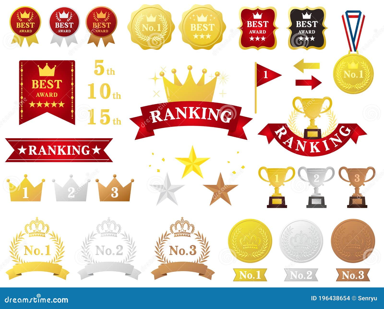 Ranking set material stock vector. Illustration of graphic - 196438654