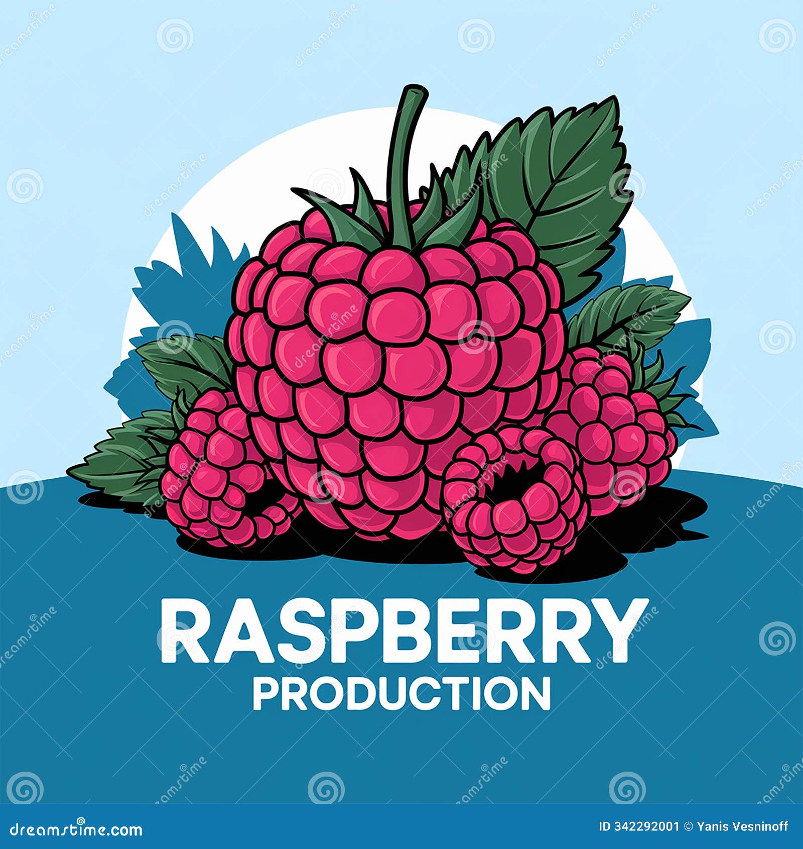 An Illustration of a Raspberry Production Logo Stock Illustration ...