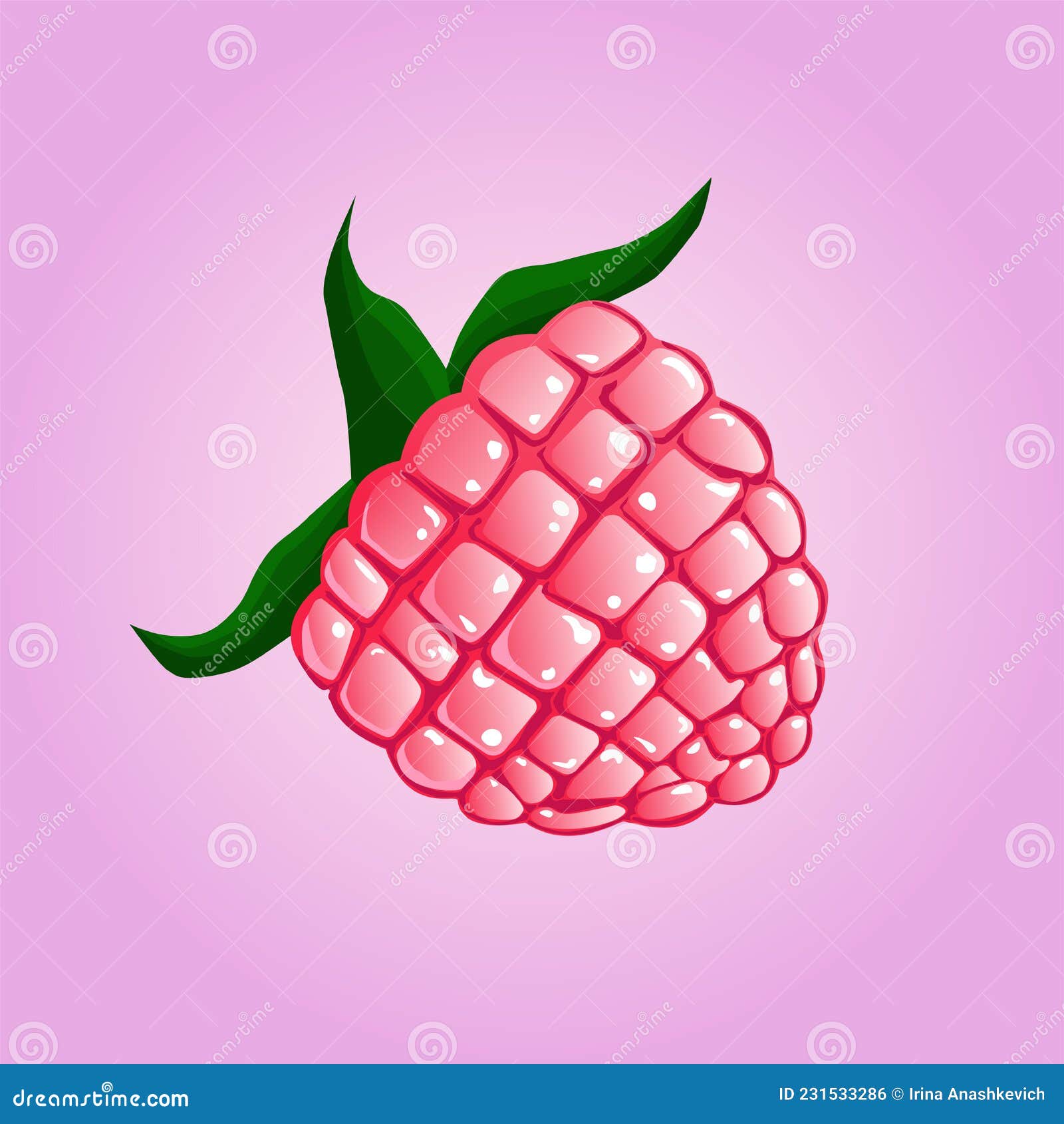 Illustration of a Raspberry on a White Background. Raspberry for Labels ...