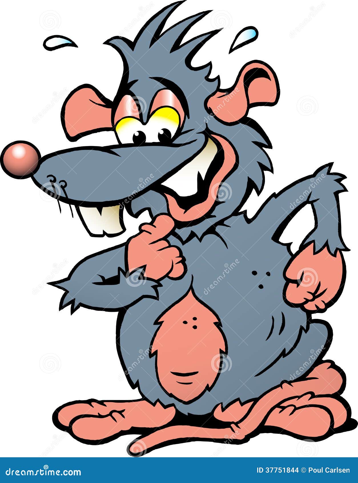 Illustration of an Rat with a Big Scared Smile Stock Illustration ...