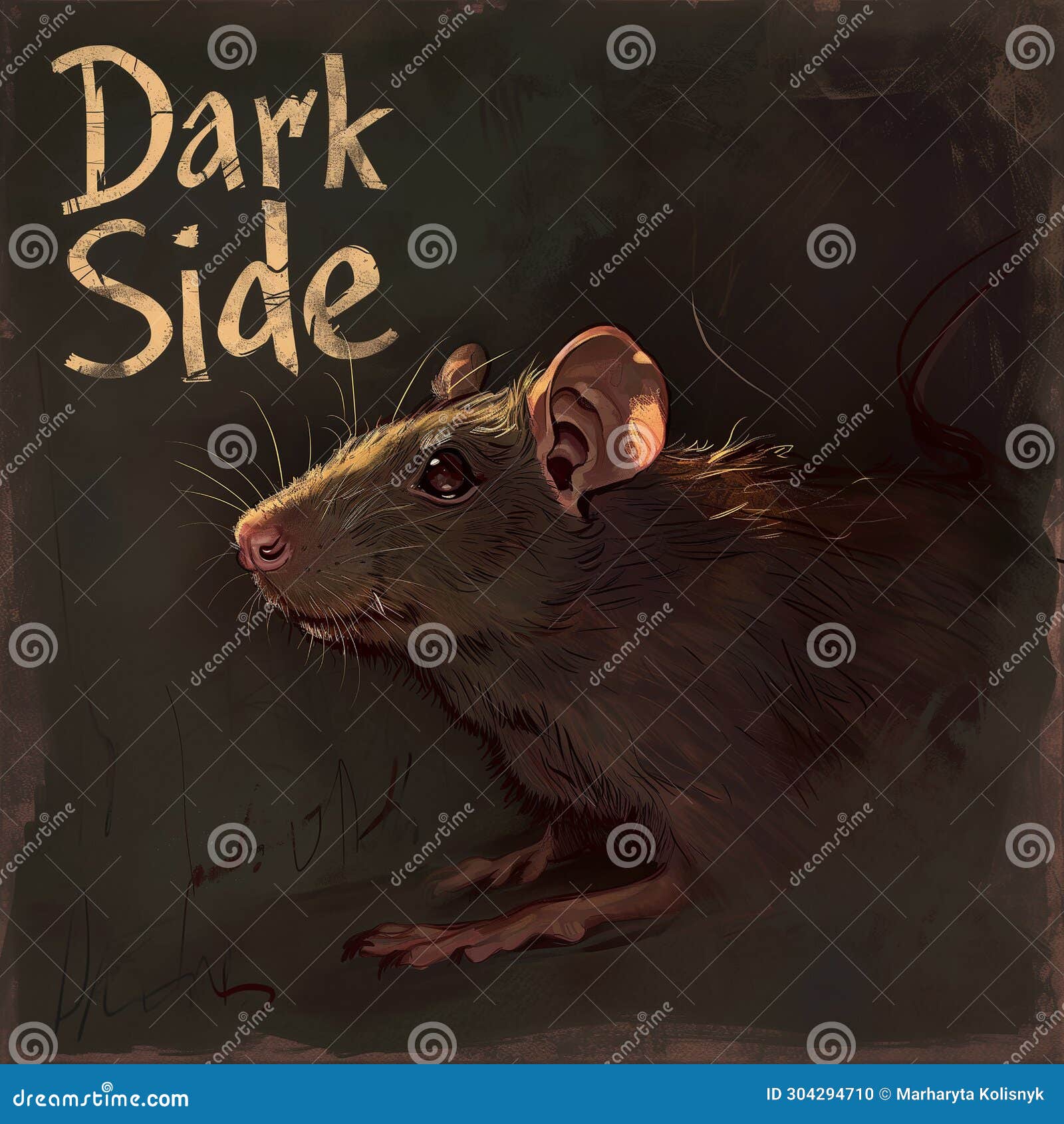 Illustration of a Rat on a Dark Background 3 Stock Illustration ...