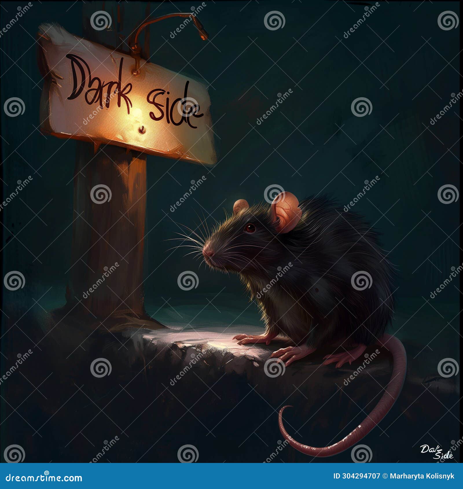 Illustration of a Rat on a Dark Background 1 Stock Illustration ...
