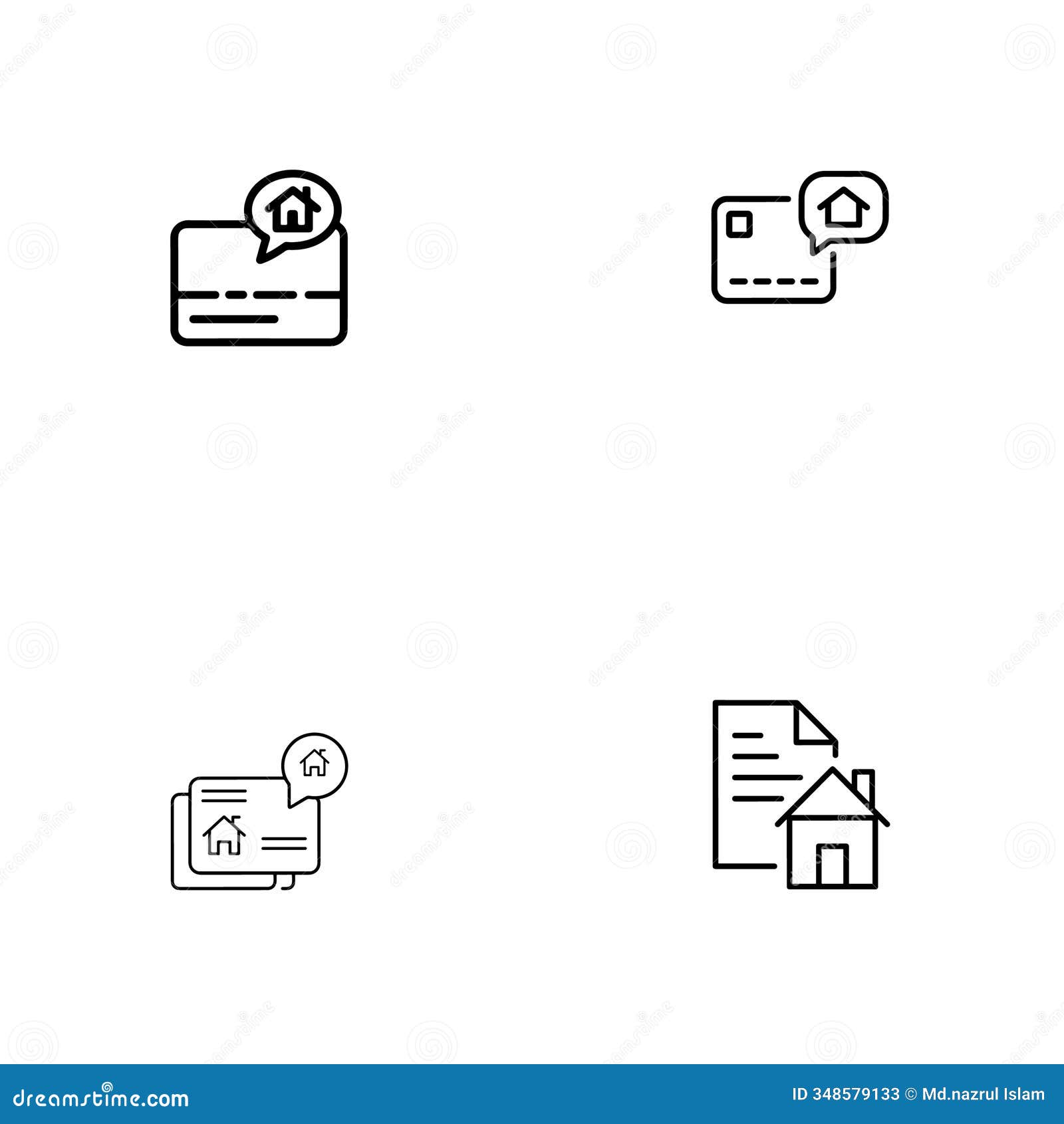 Illustration of a Real Estate Folder Icon Set Stock Illustration ...