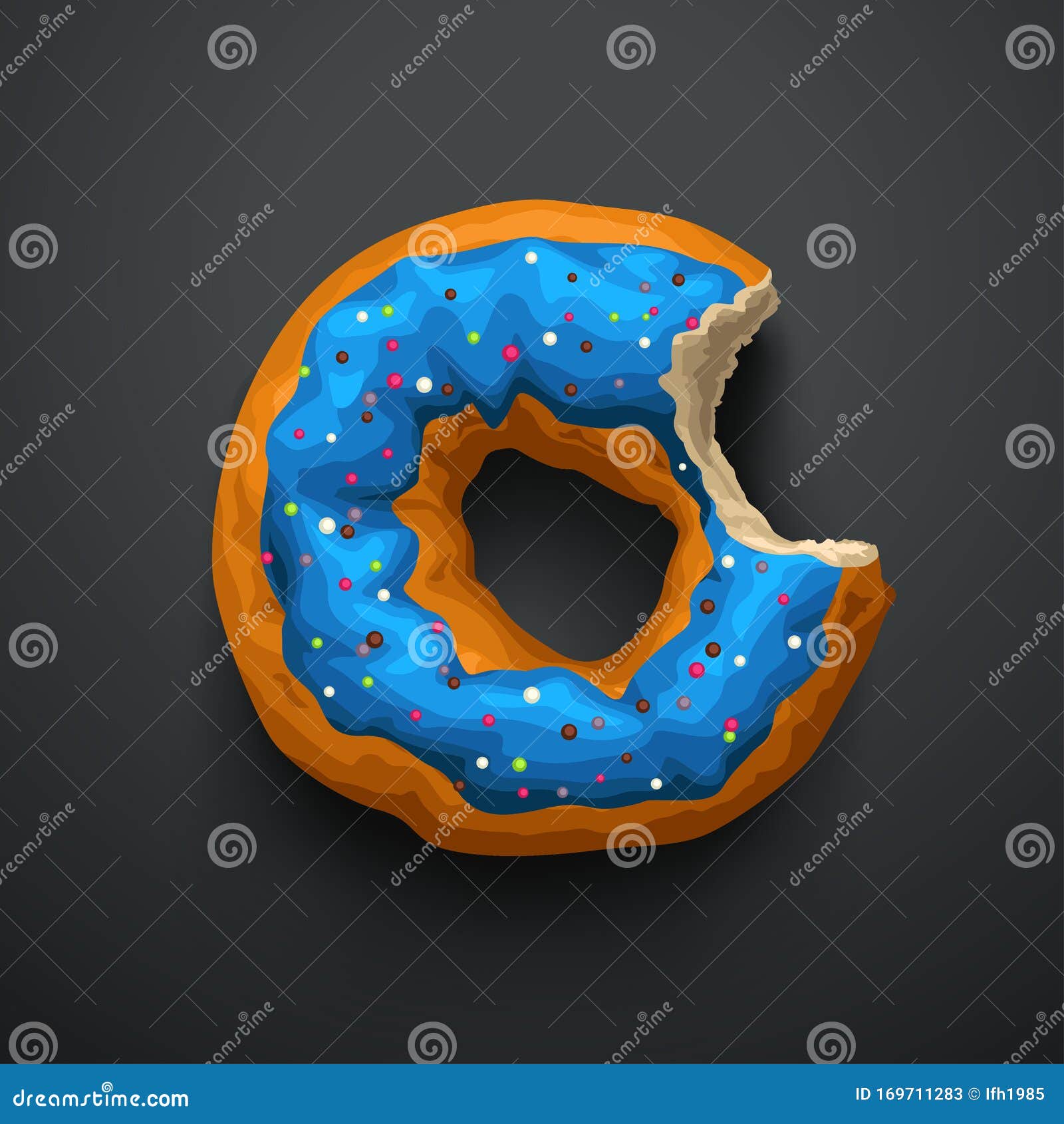 Blue Donut Glaze Background Set. Liquid Sweet Flow, Tasty Dessert ...