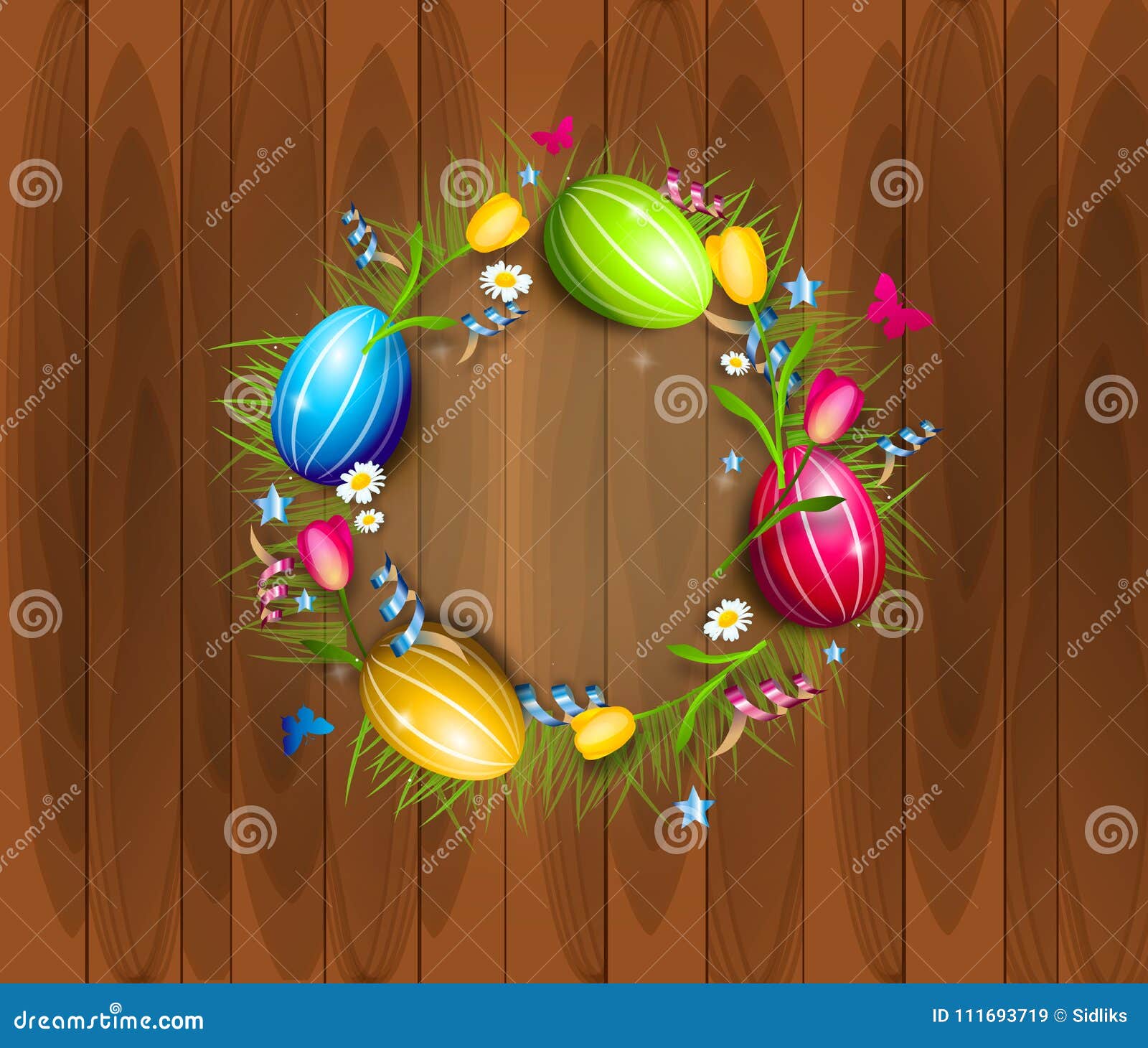 Easter Eggs Circle Background Stock Illustration - Illustration of ...
