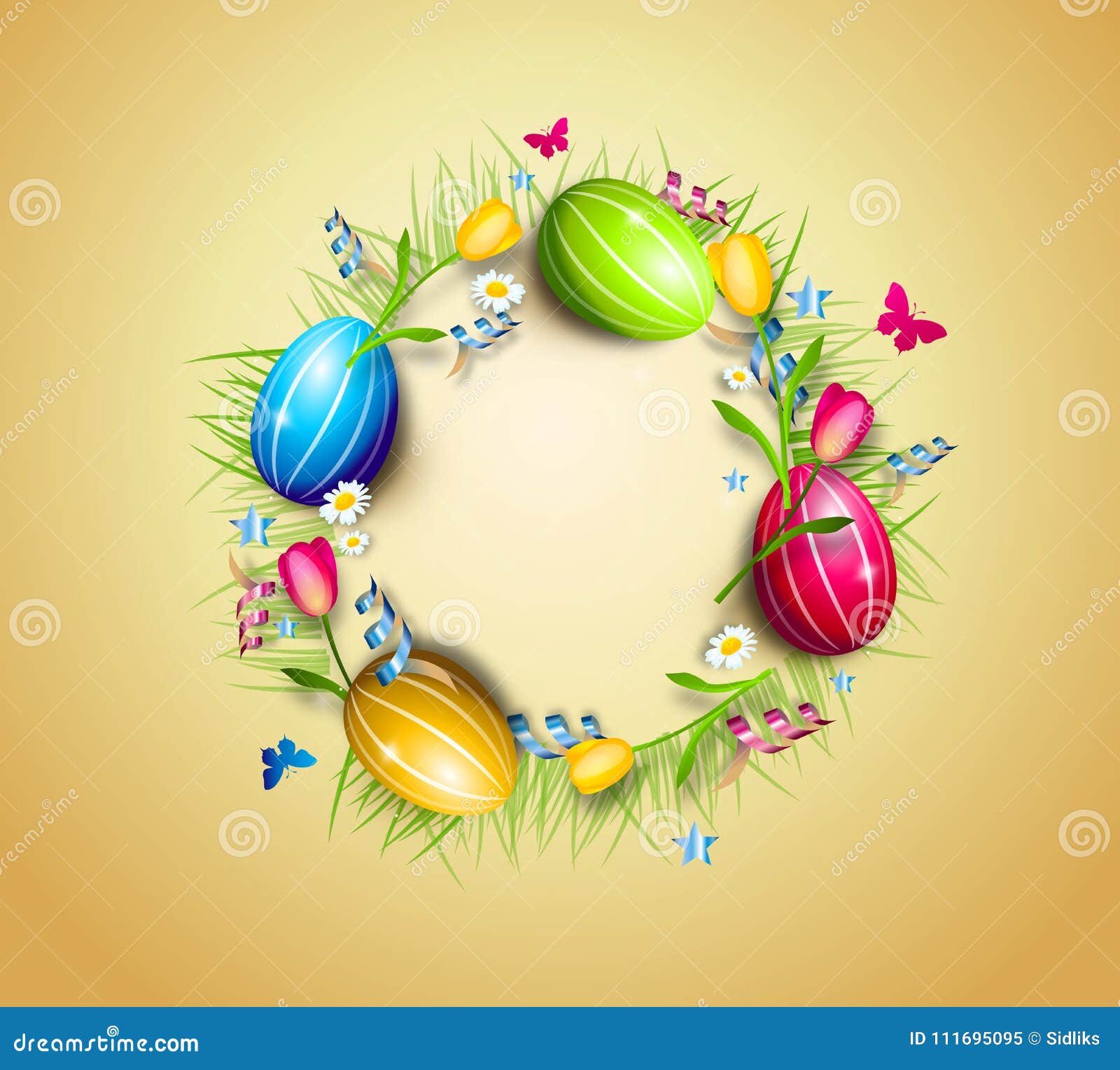 Easter Eggs Circle Background Stock Illustration - Illustration of ...