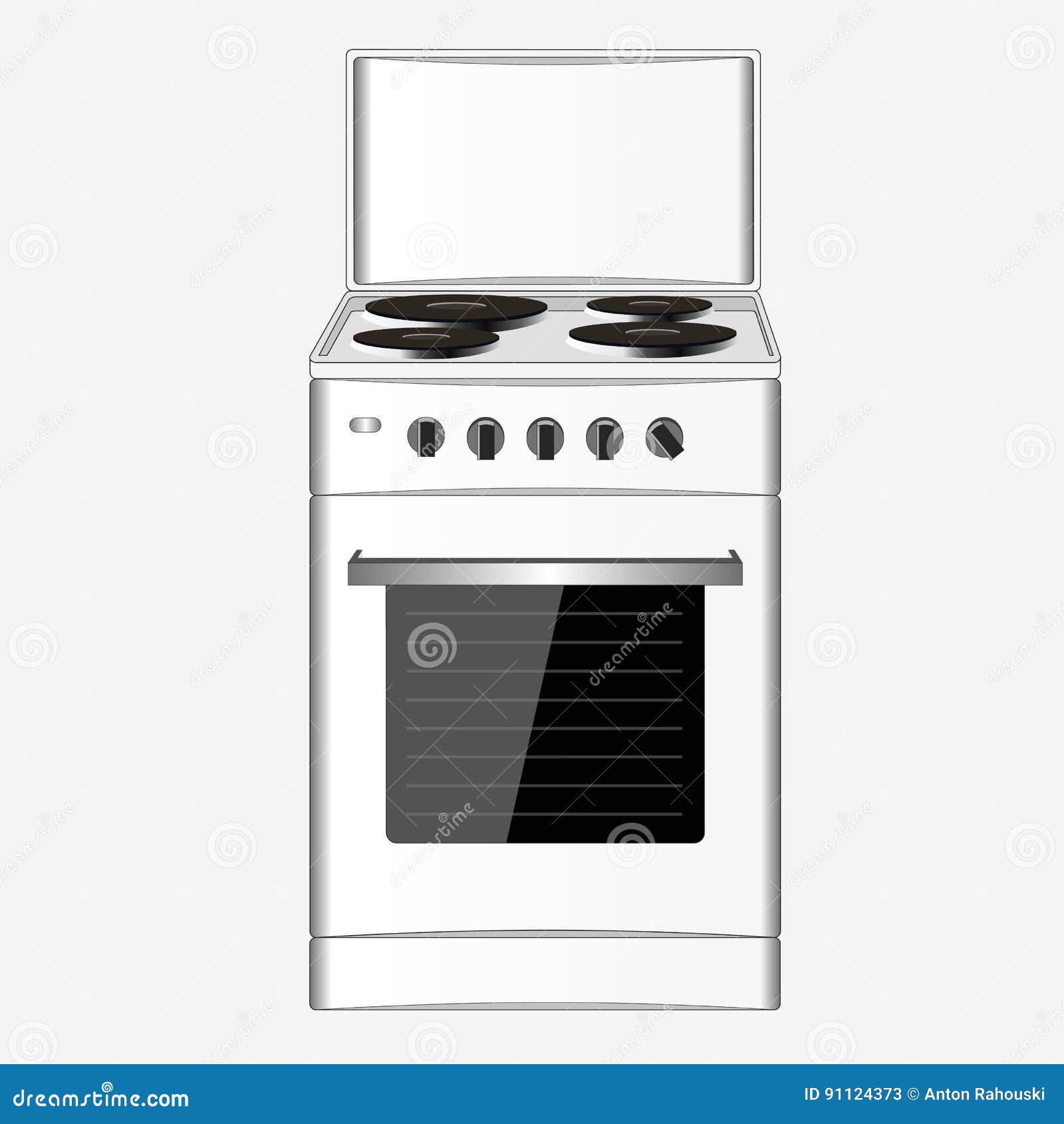 Illustration of Realistic Gas Stove Stock Illustration - Illustration ...