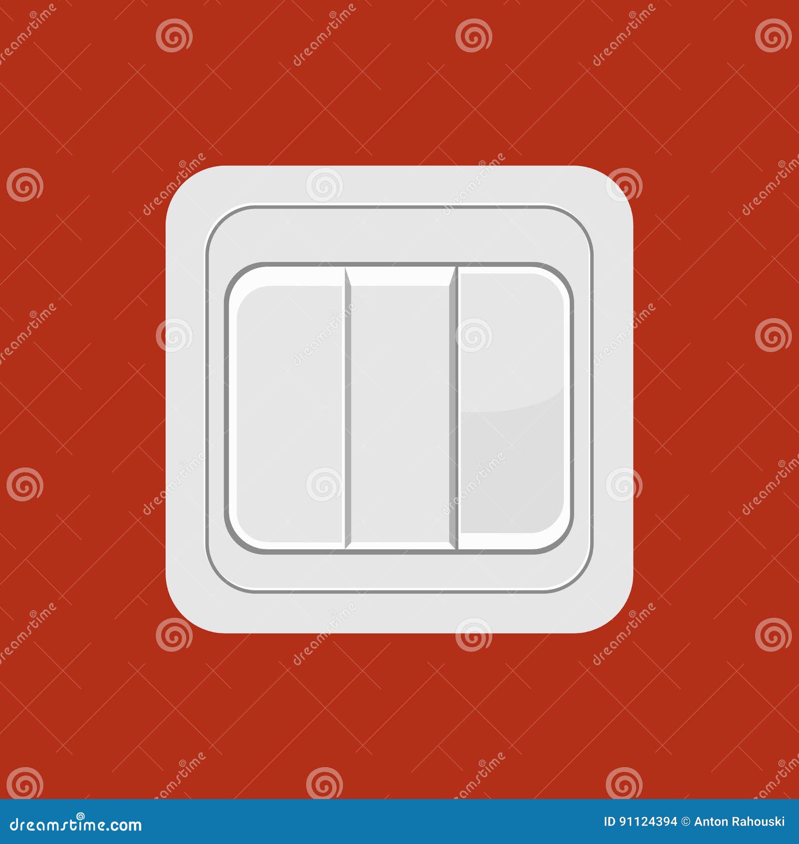 Illustration of Realistic Light Switch on Red Background Stock ...