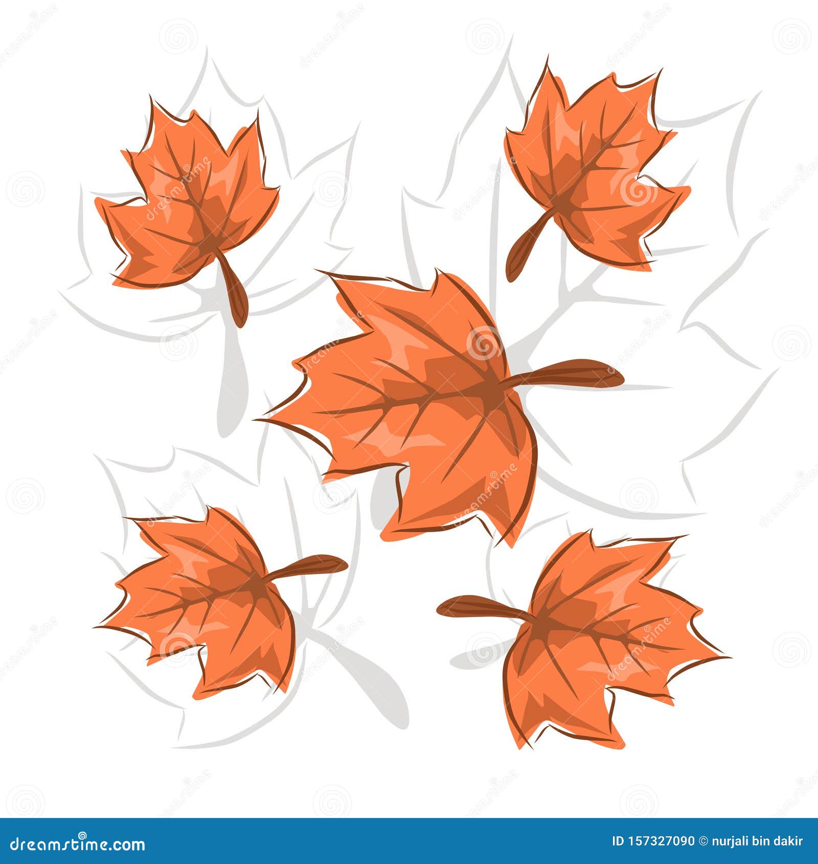 Illustration of Realistic Maple Leaf Pattern Background Stock Vector ...