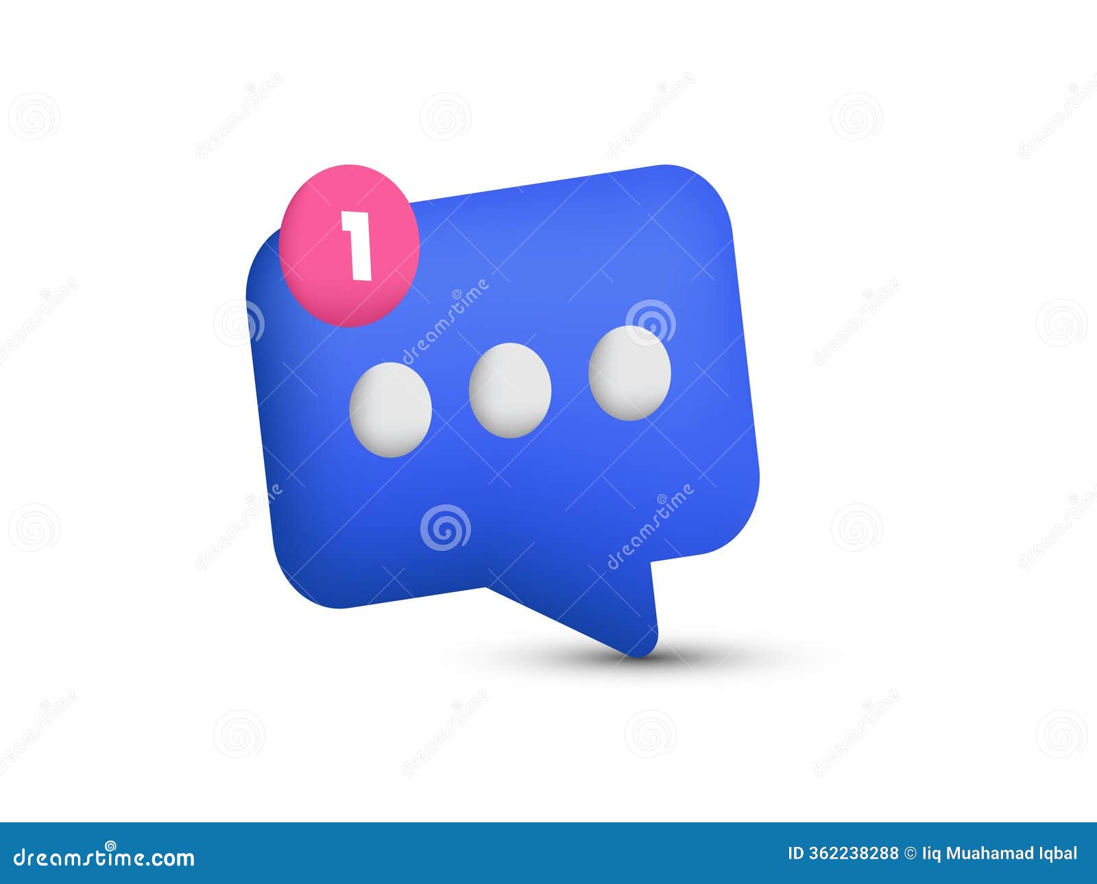 Illustration Realistic Modern Message Pink Blue Symbol Icon 3d Creative ...