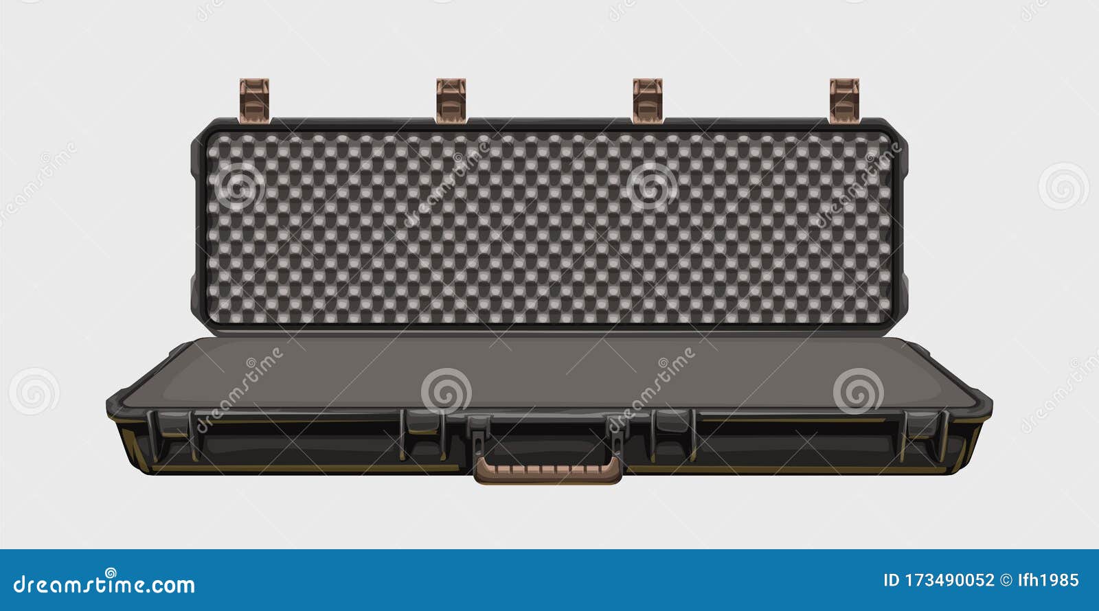 Open Weapon Case Front View Stock Vector - Illustration of isolated ...