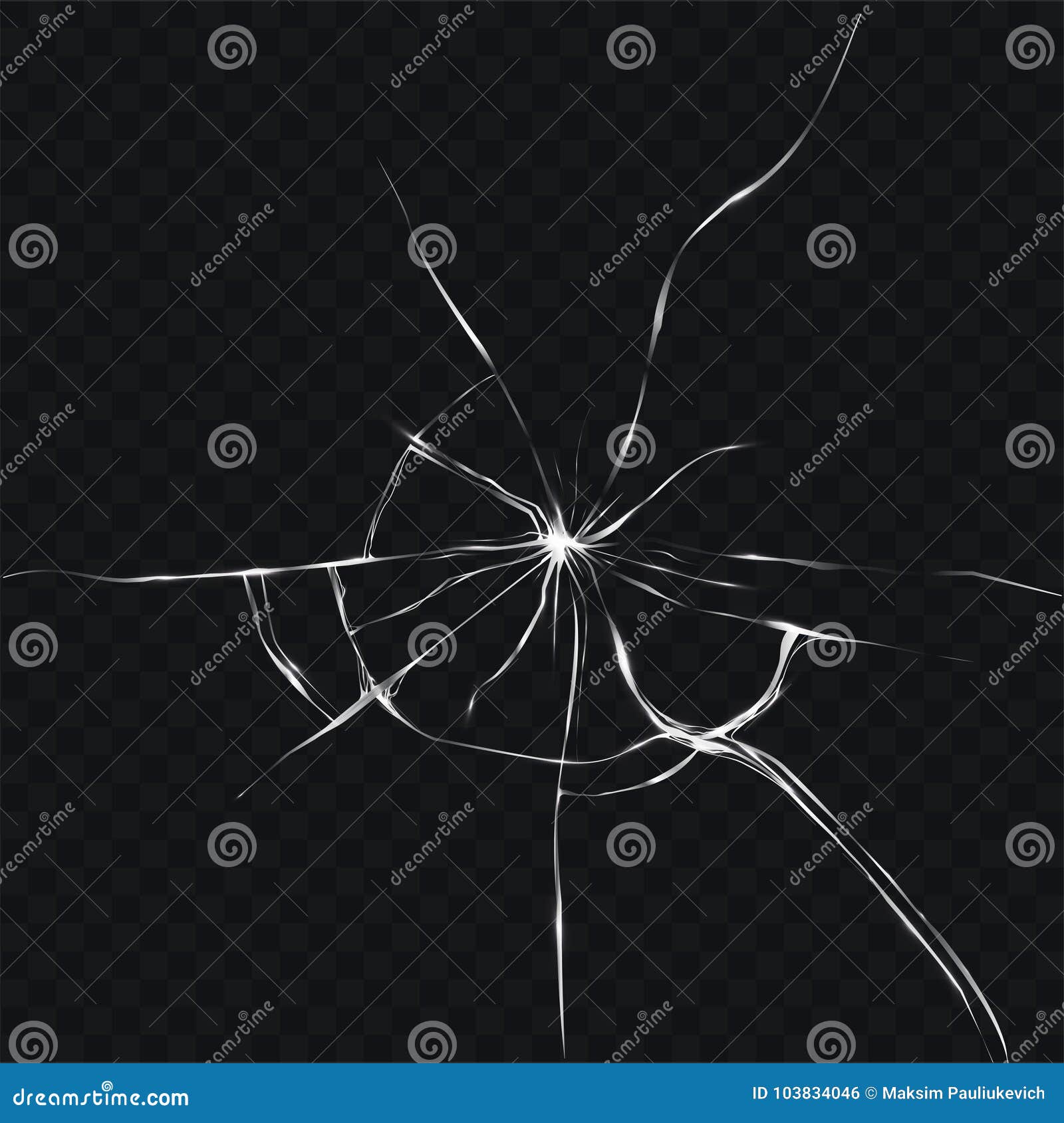 Illustration in Realistic Style of Broken, Cracked Glass Stock ...