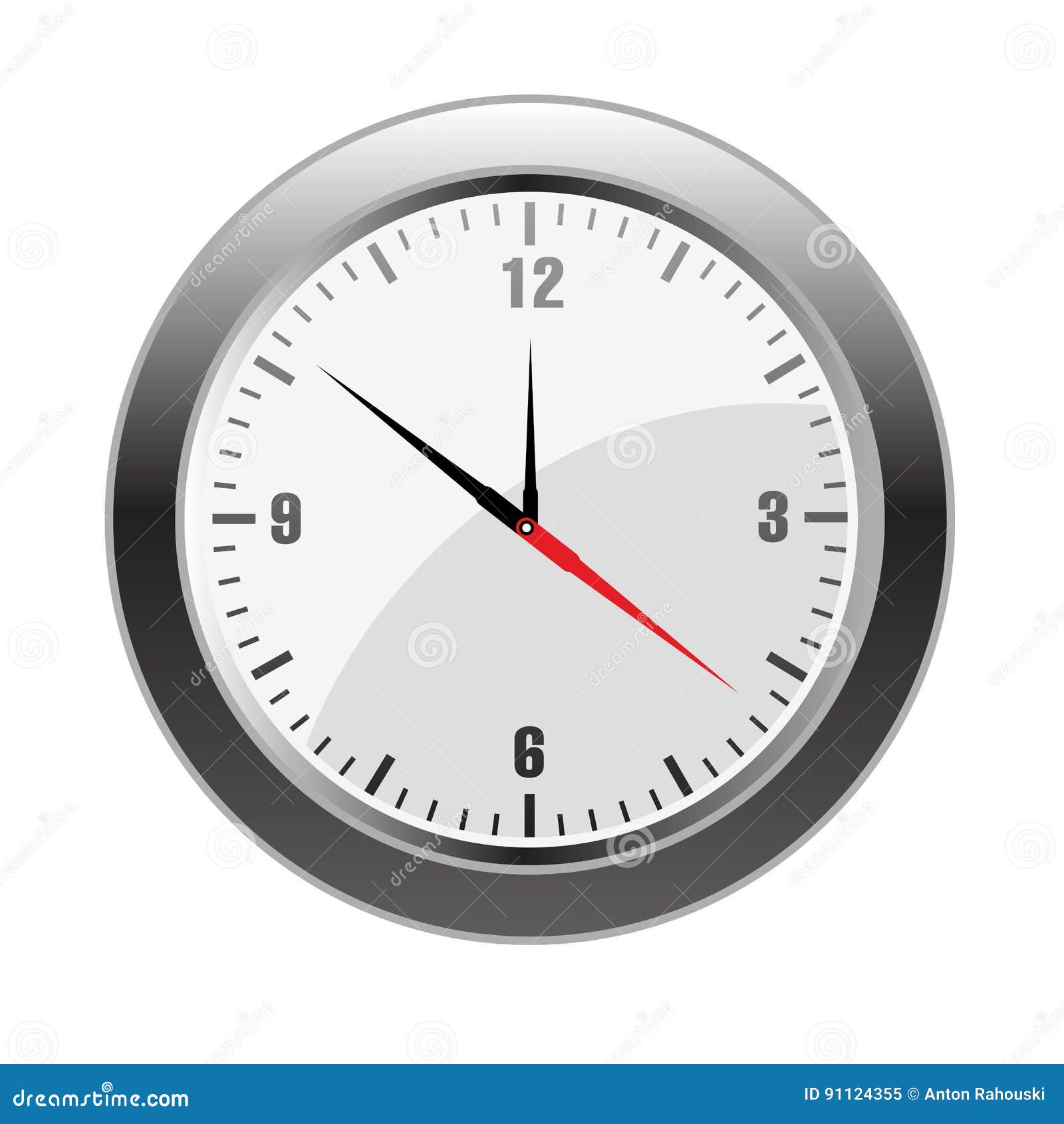 Illustration Realistic Wall Clock on White Background Stock ...