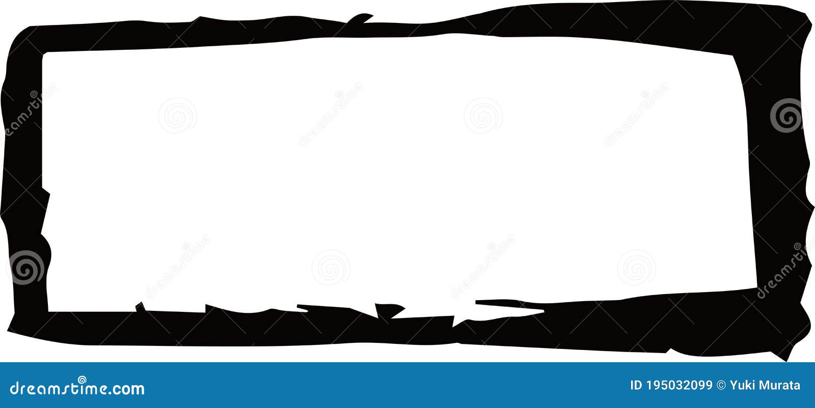 Black Rectangle Drawn with Rough Lines Stock Illustration ...