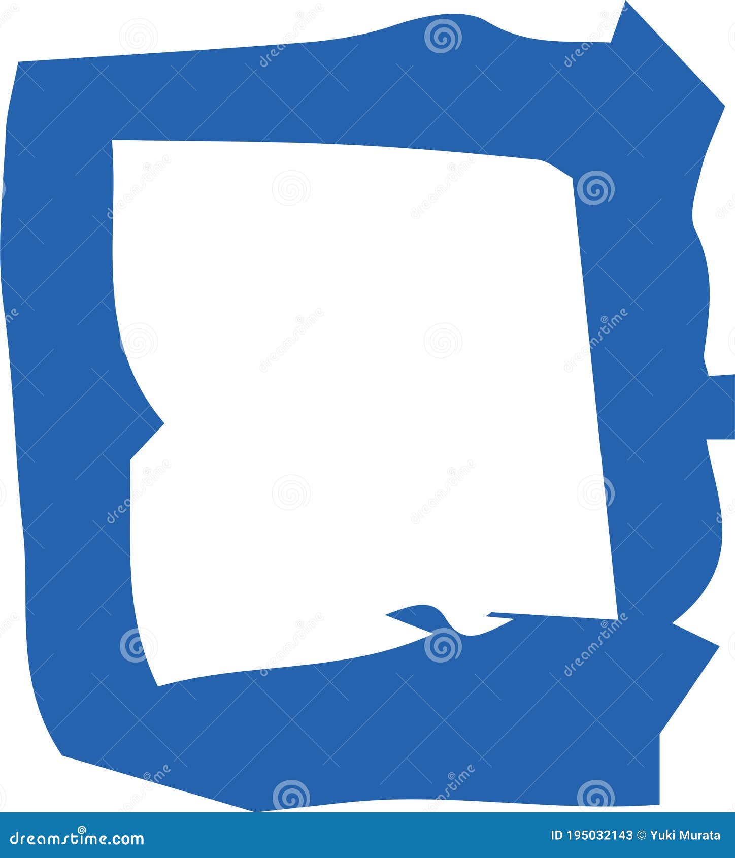 Blue Rectangle Drawn with Rough Lines Stock Illustration - Illustration ...