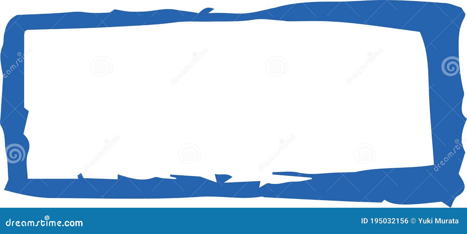 Blue Rectangle Drawn with Rough Lines Stock Illustration - Illustration ...