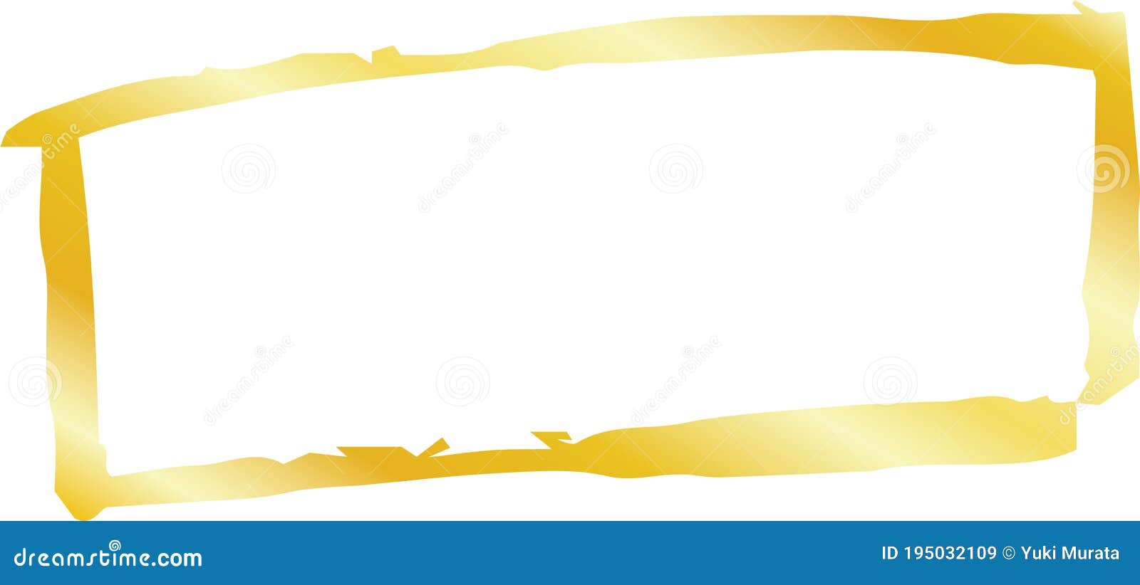 Gold Rectangle Drawn with Rough Lines Stock Illustration - Illustration ...